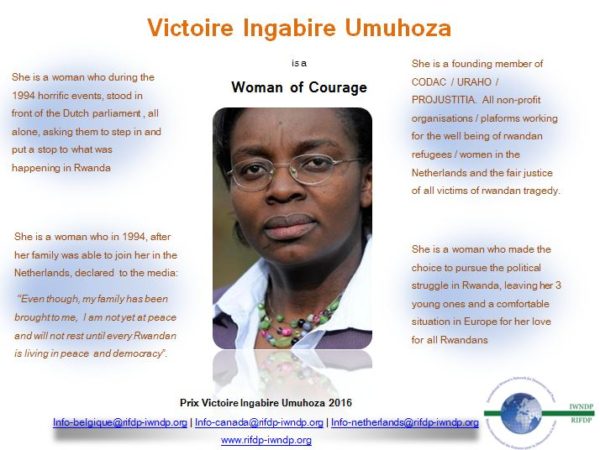 WHO IS VICTOIRE INGABIRE UMUHOZA – Réseau international des femmes pour ...