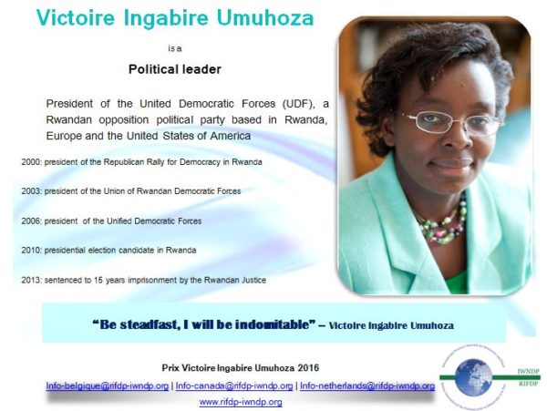 WHO IS VICTOIRE INGABIRE UMUHOZA – Réseau international des femmes pour ...